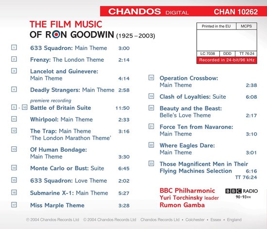 BBC Philharmonic/Gamba - The Film Music Of Ron Goodwin (CD), Rumon Gamba | CD (album)... | bol.com