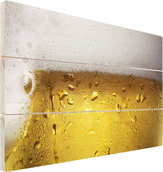 Wanddecoratie hout - Overvol glas bier met condensatie - 80x60 cm | bol.com Wanddecoratie hout - Overvol glas bier met condensatie - 80x60 cm | bol.com