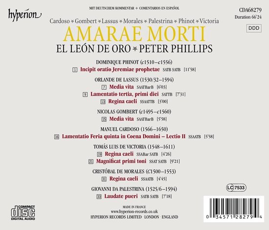 El Leon De Oro Peter Phillips - Amarae Morti (CD), Peter Phillips | CD ...