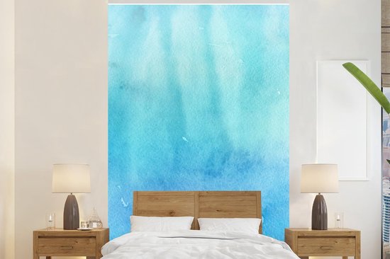 Behang - Fotobehang Abstract kunstwerk gemaakt met waterverf met blauwe ...