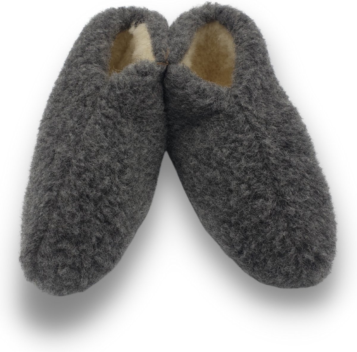 wollen sloffen 100% wol pantoffels -zwart - maat 43 | bol.com