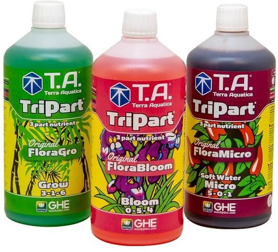 General Hydroponics GHE TriPart Set - Zacht Water 1 L (Flora Series) - Terra Aquatica | bol