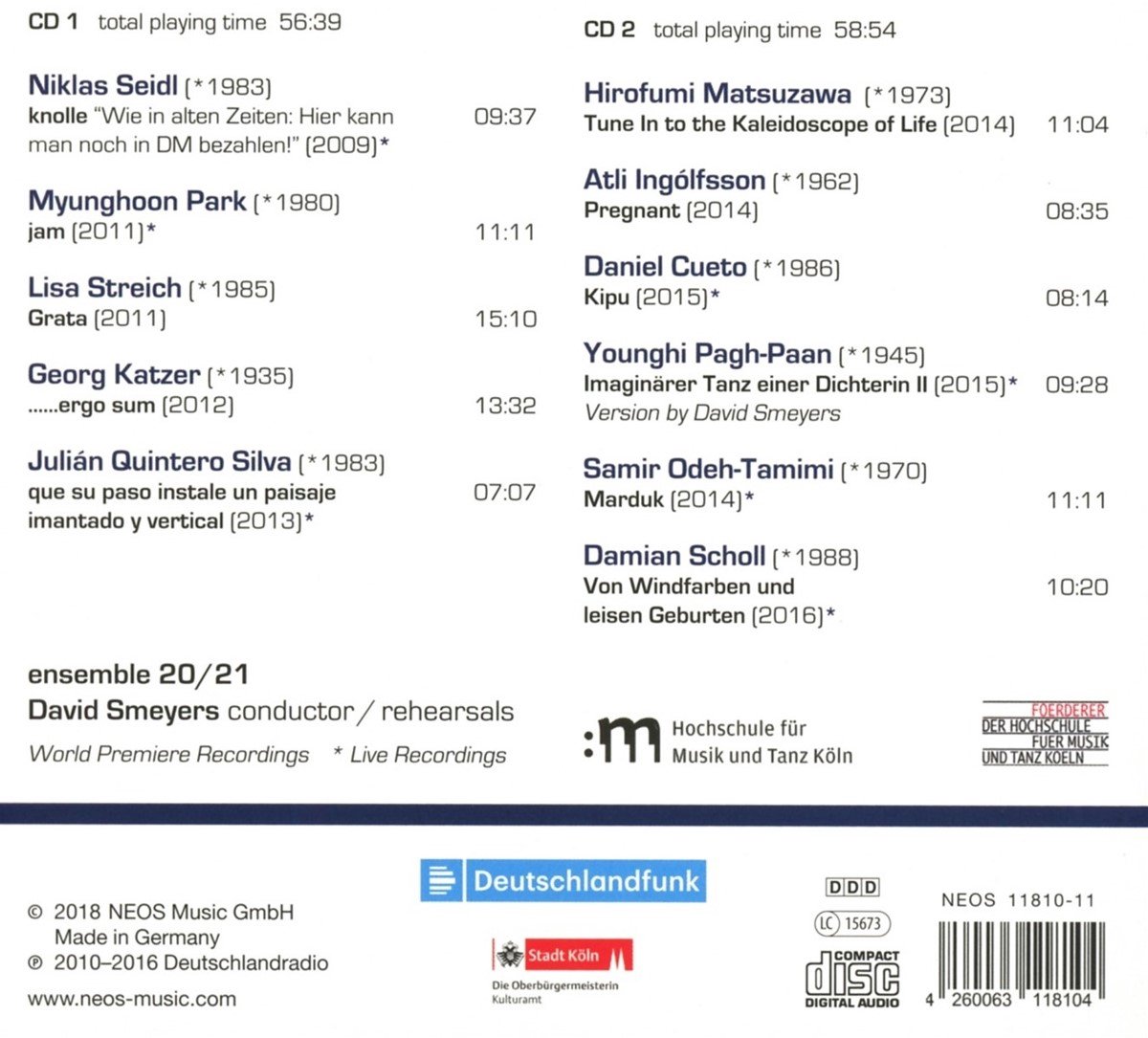 Ensemble 20/21 David Smeyers - Back To The Future - 10 Years Of En (CD ...