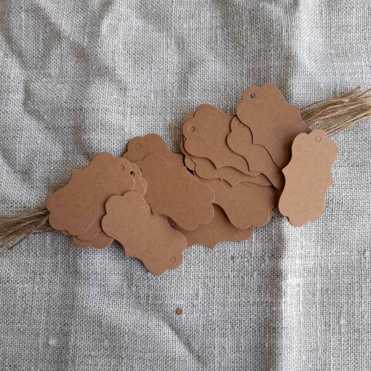 20 Kraft Cadeaulabels - Ovale Label Blanco Kraft - Kartonnen Labels Met ...