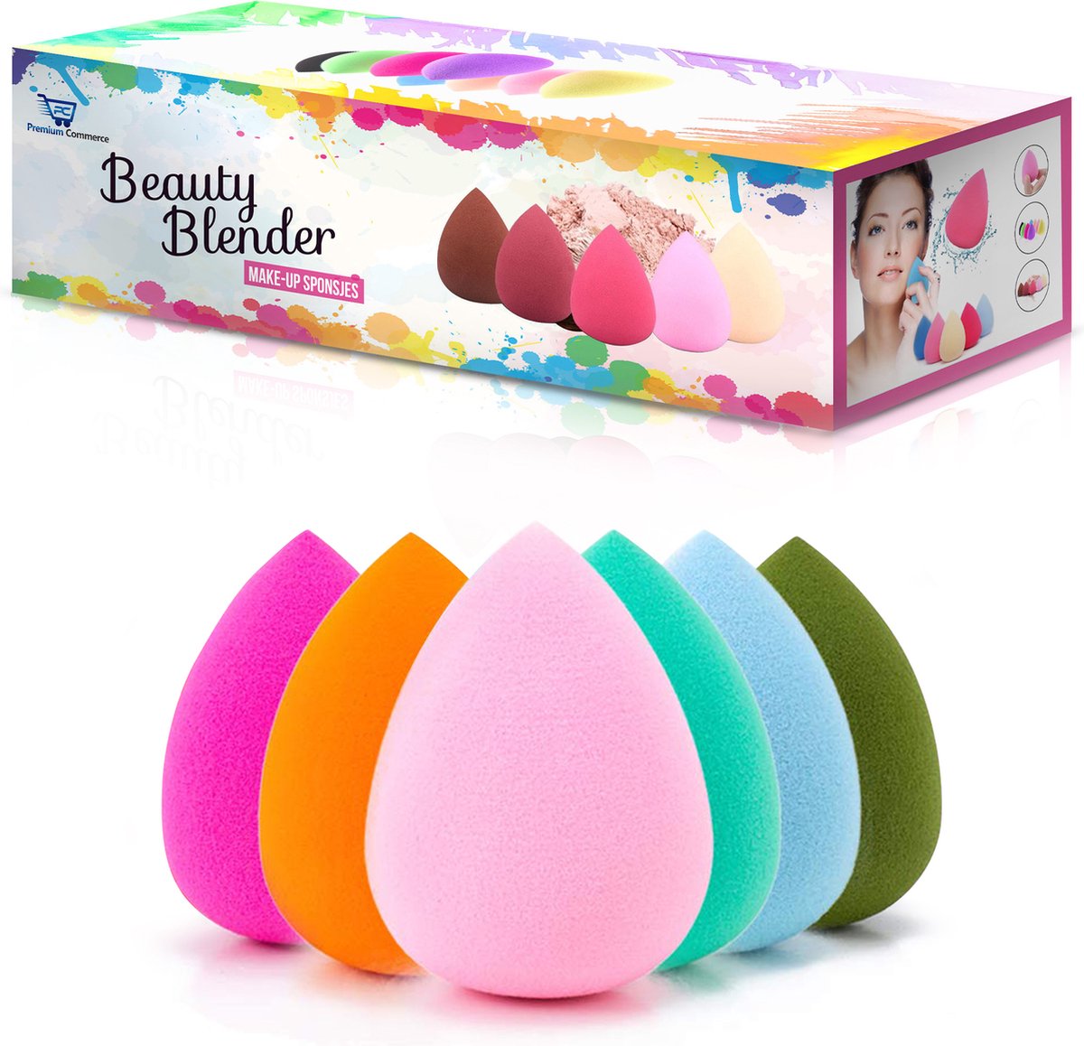 (6 stuks) Make Up Spons - Gezicht Sponsje - Foundation Blender - Beauty ...