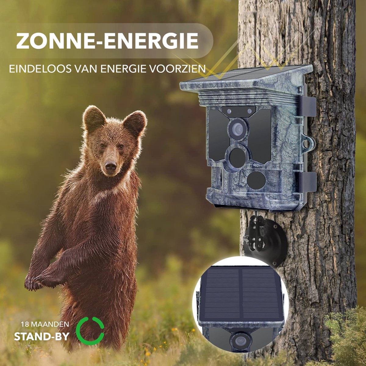 Sollix Solar Wildcamera – met Nachtzicht en Wifi – op Zonne Energie ...
