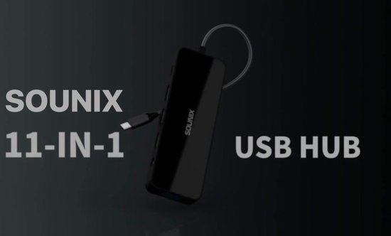 Sounix USB C Hub 9 in 1 - Docking station - HDMI 4K - Gigabit RJ45 ...