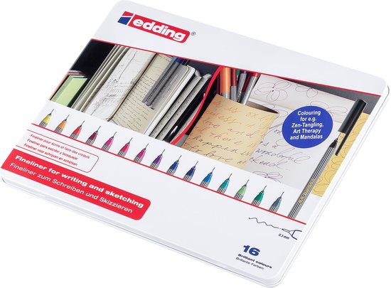 edding 55/16 S fineliners assorti set - ronde punt - 0,3 mm - set van ...