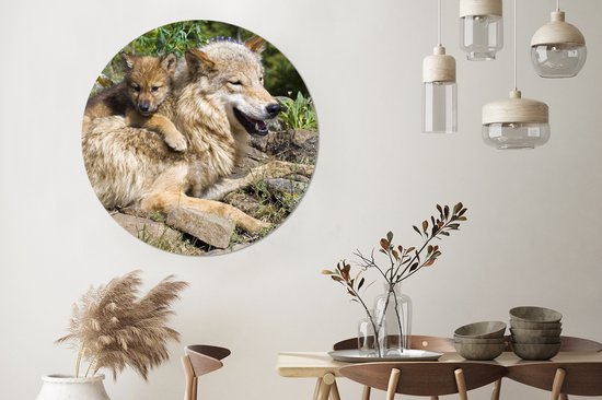 WallCircle - Muurstickers - Behangcirkel - Wolf - Welp - Dier - 120x120 ...