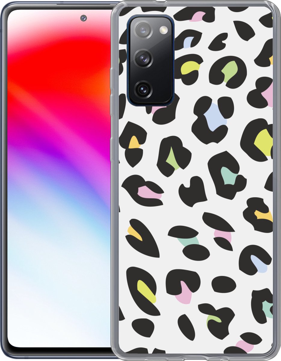 Samsung Galaxy S20 FE hoesje - Panterprint - Kleuren - Zwart - Siliconen Telefoonhoesje | bol.com