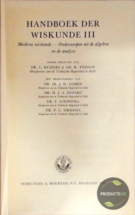 Handboek der wiskunde deel 3, Kuipers | 9789060605134 | Boeken | bol.com