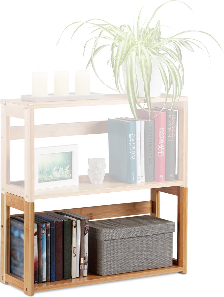 relaxdays stapelbaar rek - opbergrek - bamboe rek - stapelrek - DIY ...