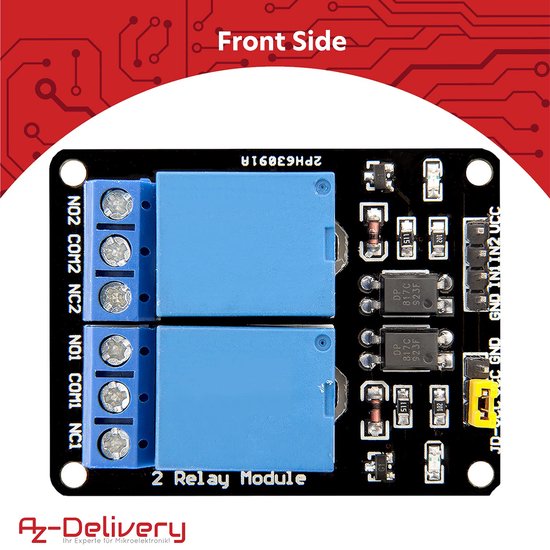 AZDelivery 2-Relay Module 5V met Optocoupler Low-Level-Trigger ...