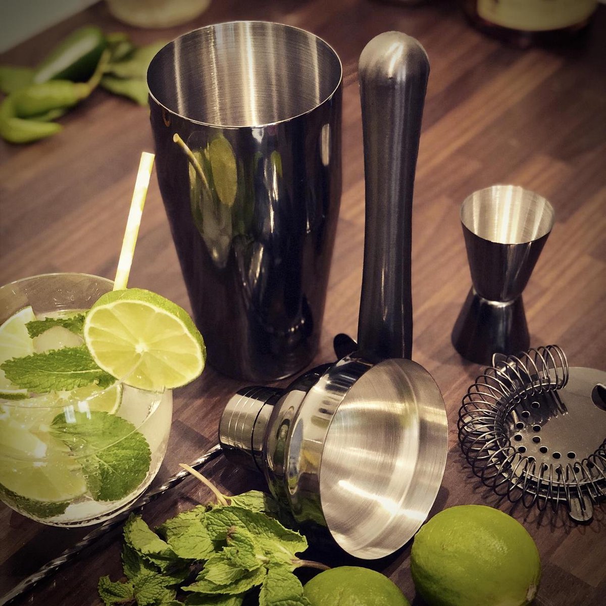 Professional Black Metal Cocktail Set - Met Gratis Opbergzak – Luxe ...