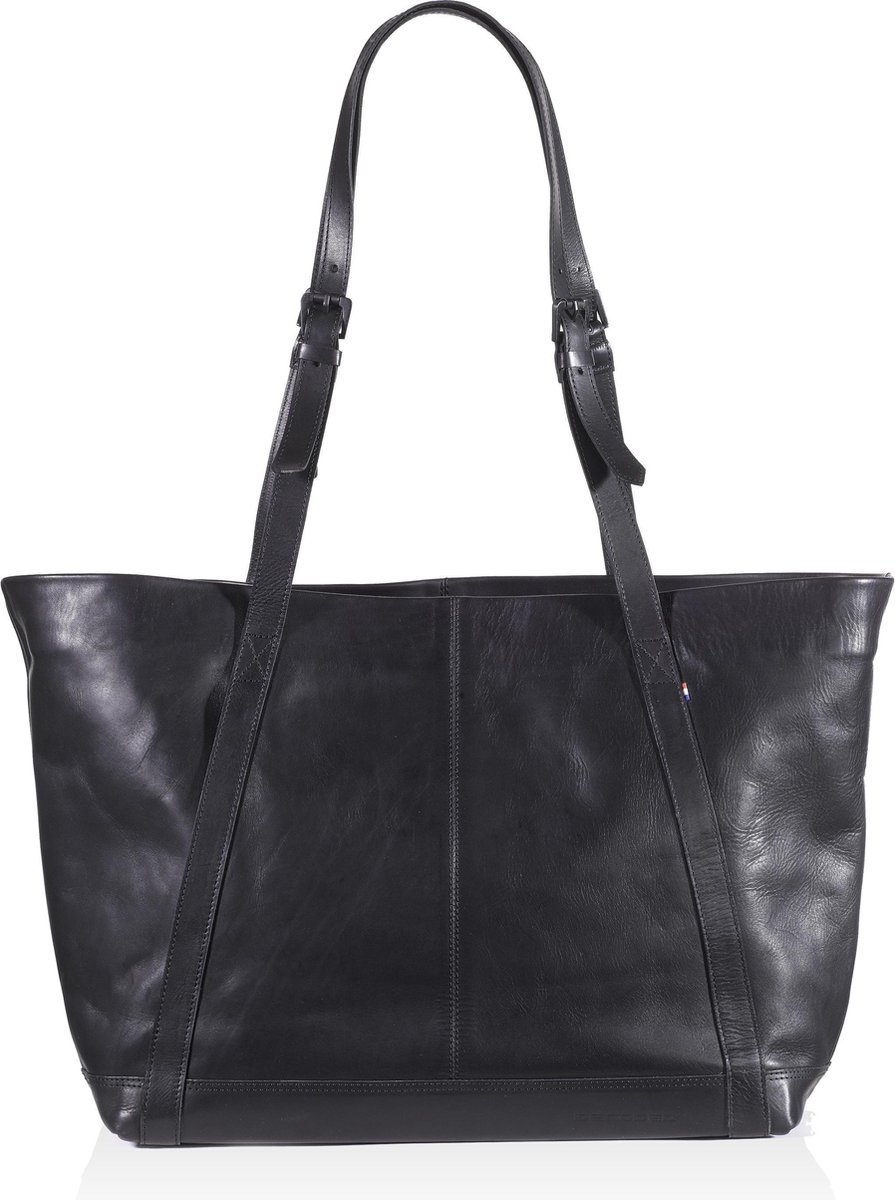 Decoded - leren damestas shopper model 15 inch - zwart | bol