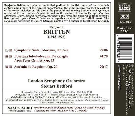 London Symphony Orchestra, Steuart Bedford - Sinfonia Da Requiem (CD ...