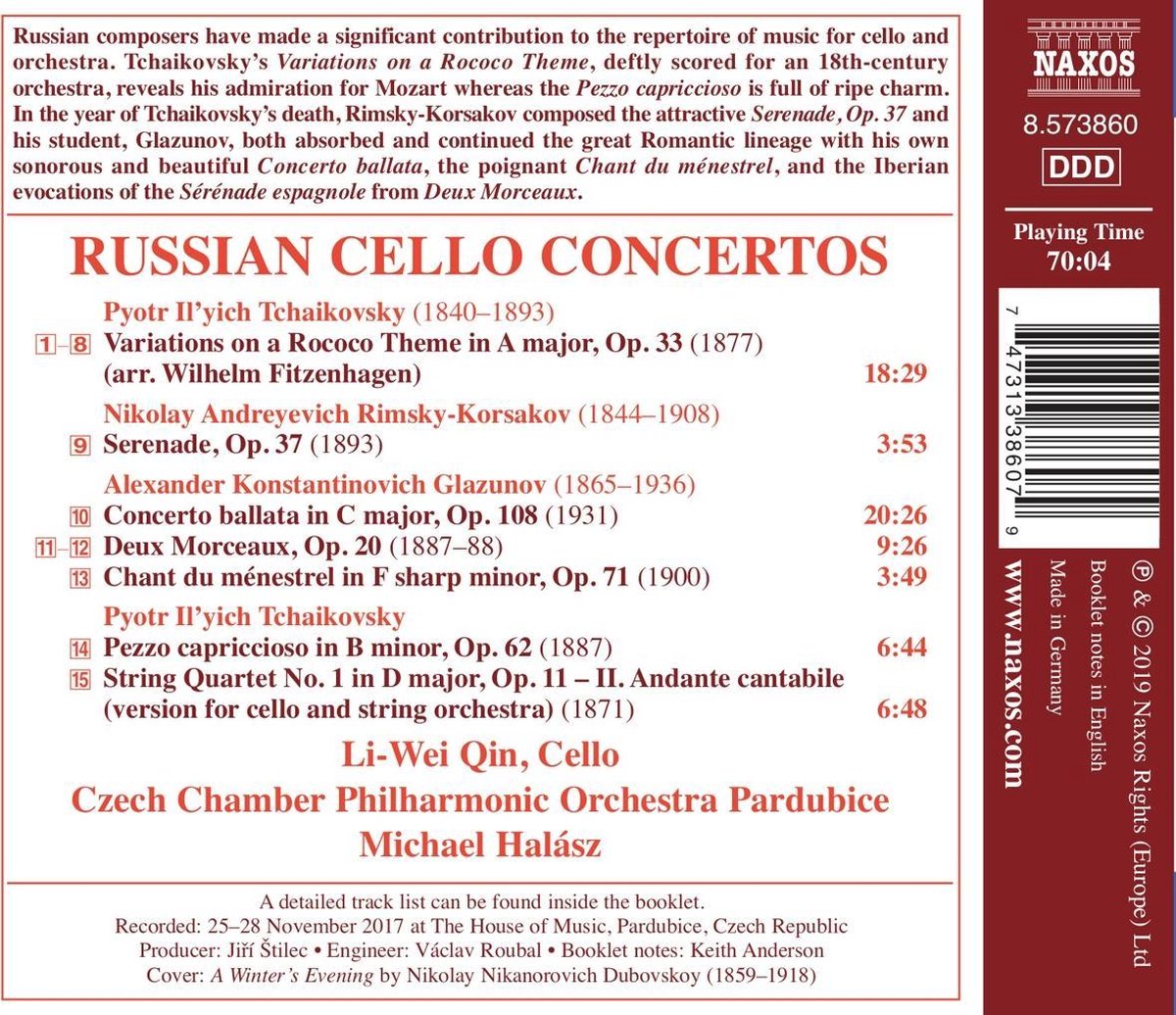 Tchaikovsky. Rimsky-Korsakov. Glazunov: Russian Cello Concertos, Li-Wei ...