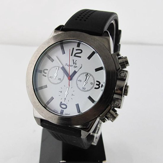 V6 HEREN HORLOGE SuperSpeed White/ Black | bol.com