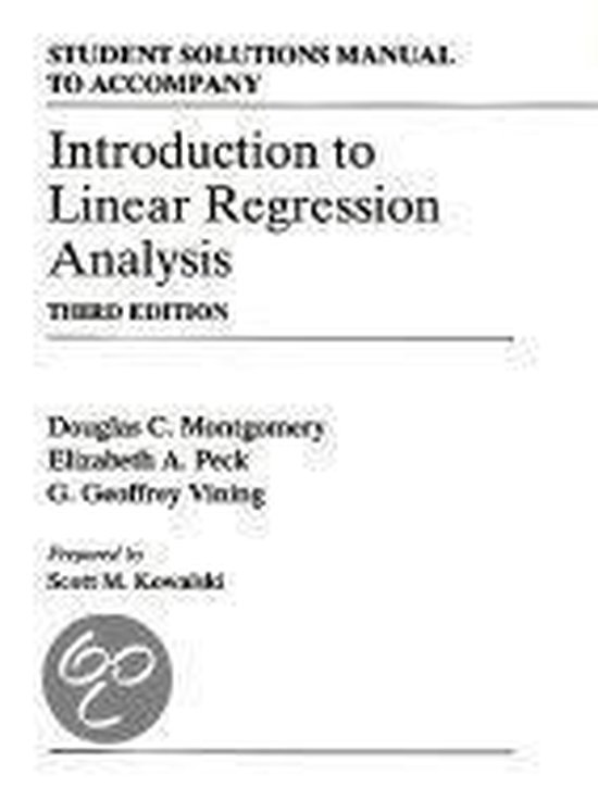Introduction To Linear Regression Analysis Douglas C Montgomery