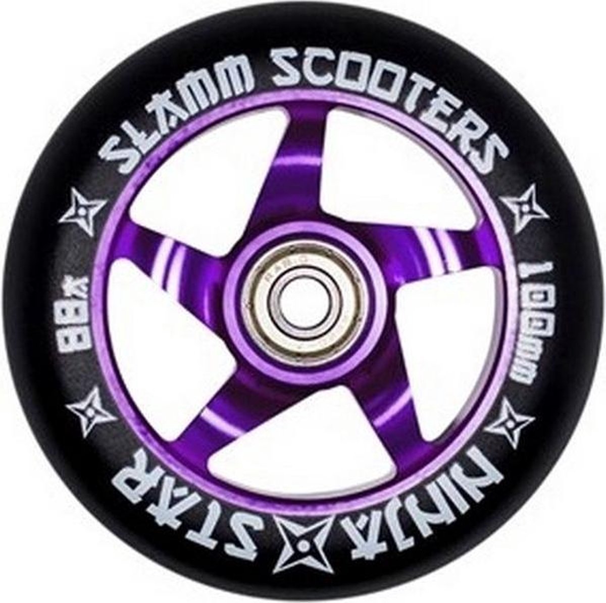 Slamm Ninja star wiel 100mm voor stuntstep zwart paars per stuk | bol