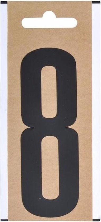Cijfer sticker 8 zwart 10 cm | bol.com