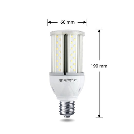 Groenovatie Led Corn Mais Lamp E40 Fitting 15w 190x60 Mm Warm Wit