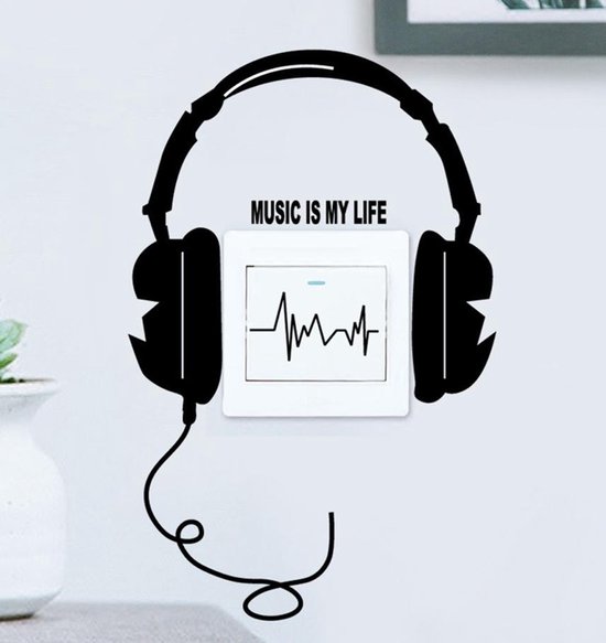 Music is my life sticker - laptop sticker - stopcontact sticker ...