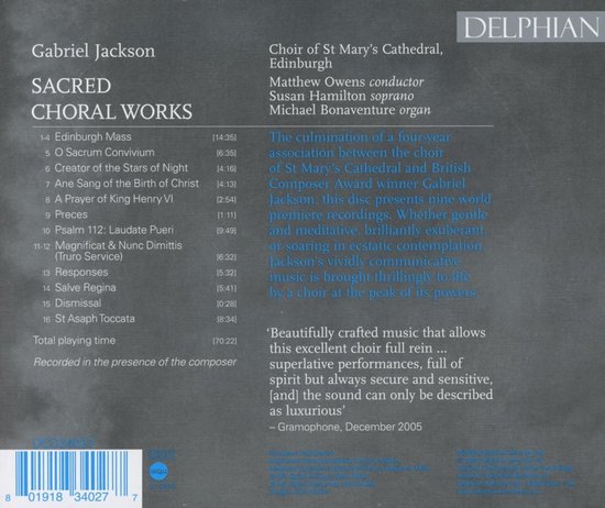 Sacred Choral Works, G. Jackson | CD (album) | Muziek | bol.com