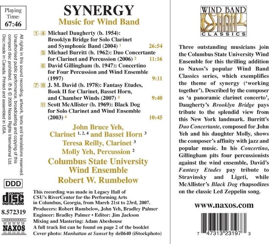 Cs University Wind Ensemble - Synergy - Music For Wind Band (CD), Columbus State | Muziek | bol