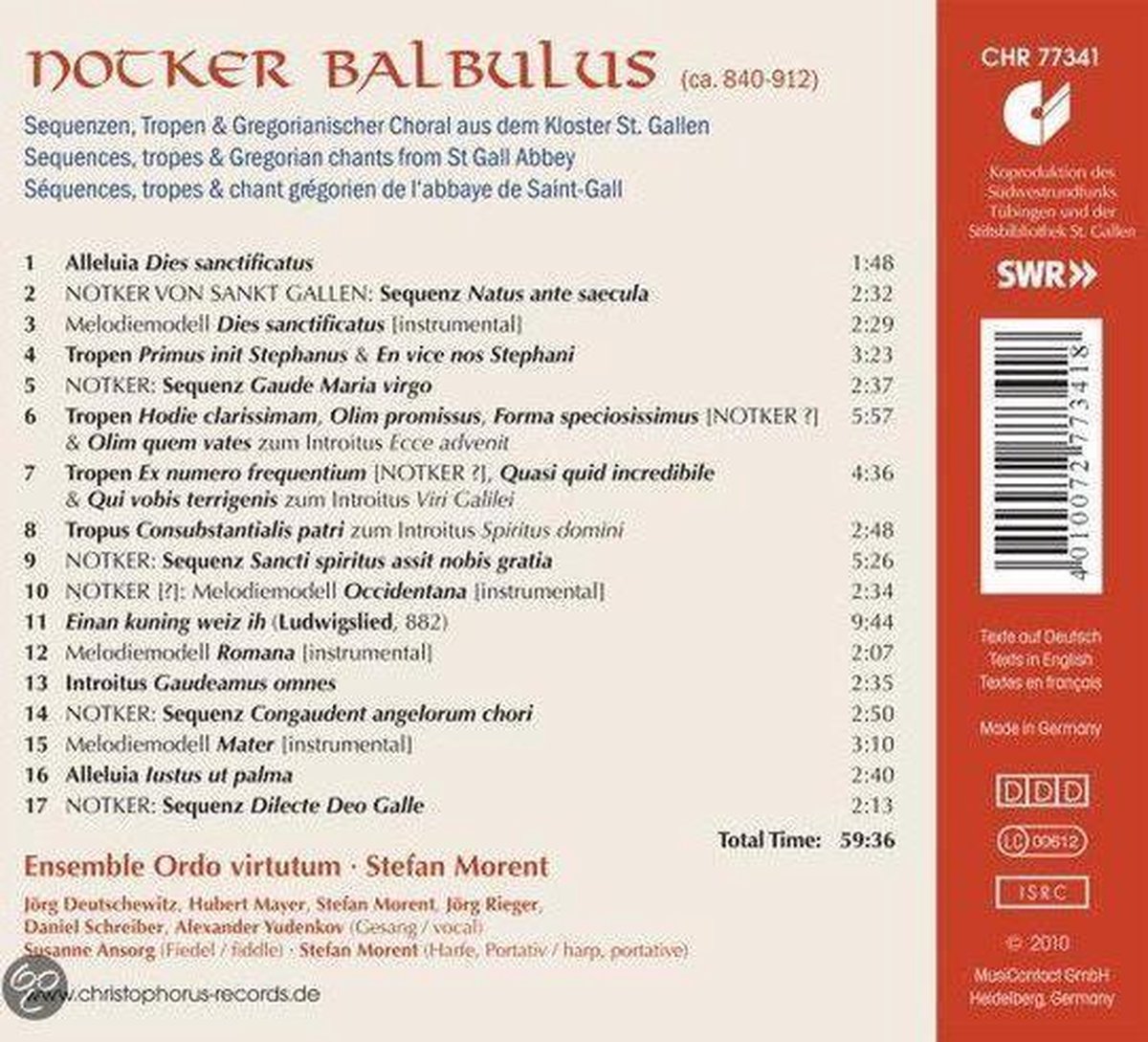 Notker Balbulus, Stefan Johannes Morent | CD (album) | Muziek | bol.com