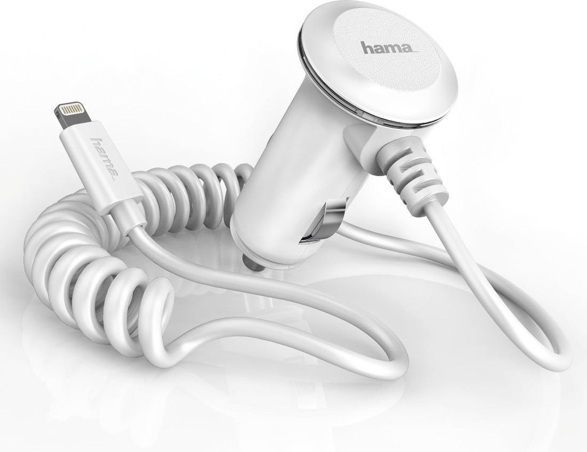 Hama Auto-oplader Lightning 1 A Wit | bol.com