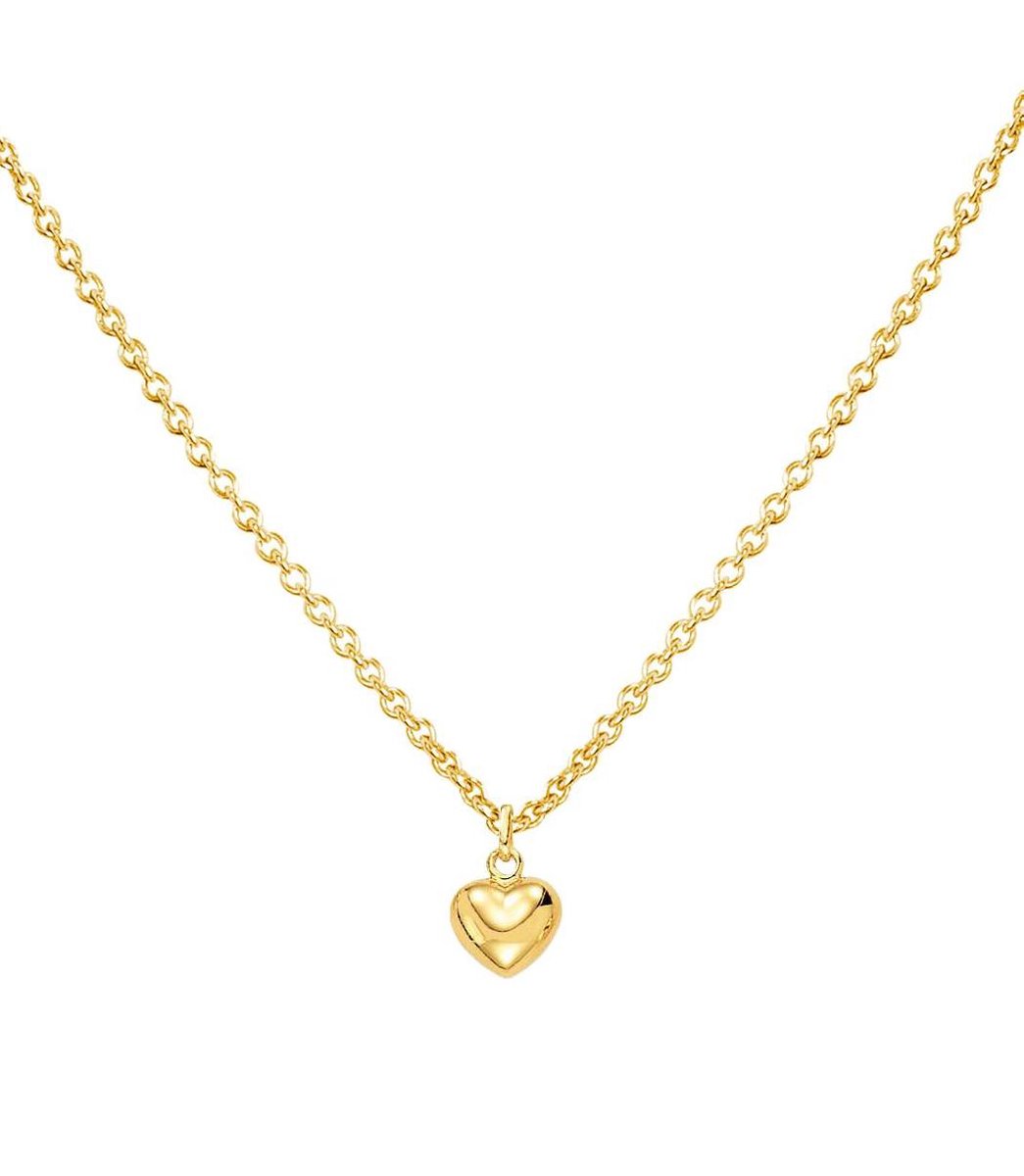 Glow ketting hart 8x10 mm - goud (14 kt) - 42 cm | bol.com