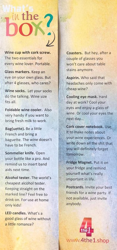 Unieke wijn geschenk box | Leukste Wijn cadeau | 14 kadootjes met eeen ...