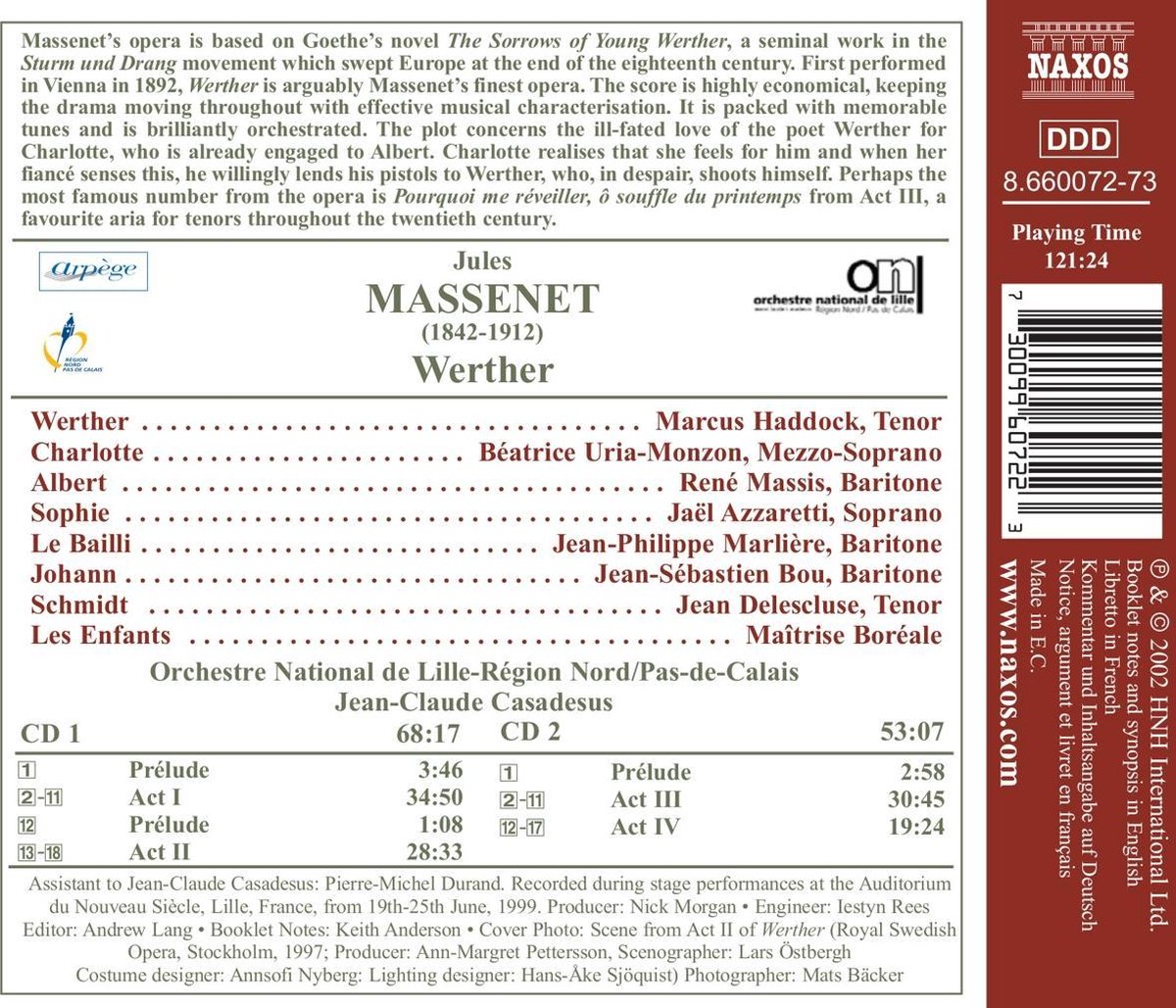 Marcus Haddock, Béatruce Uria-Monzon, René Massis - Massenet: Werther ...