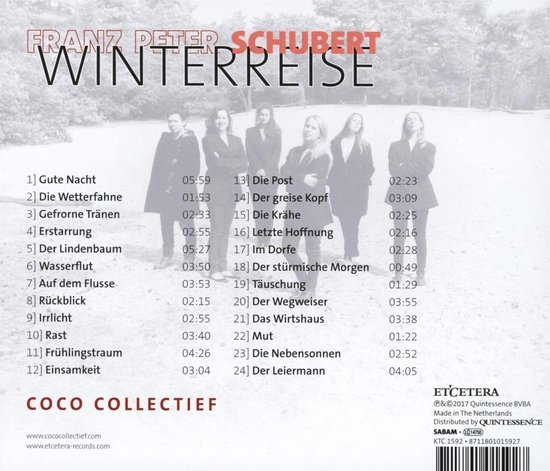 Coco Collectief - Schubert: Winterreise (CD), Coco Collectief | Muziek ...