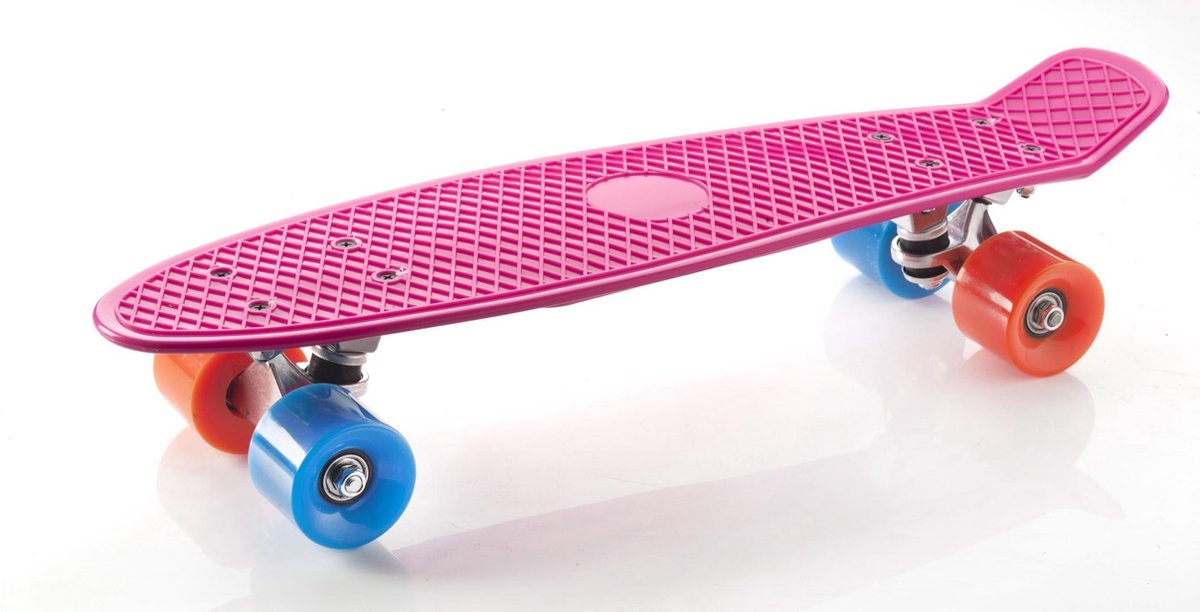 Sportdot Retro Skateboard 56cm Plastic Skateboard Roze