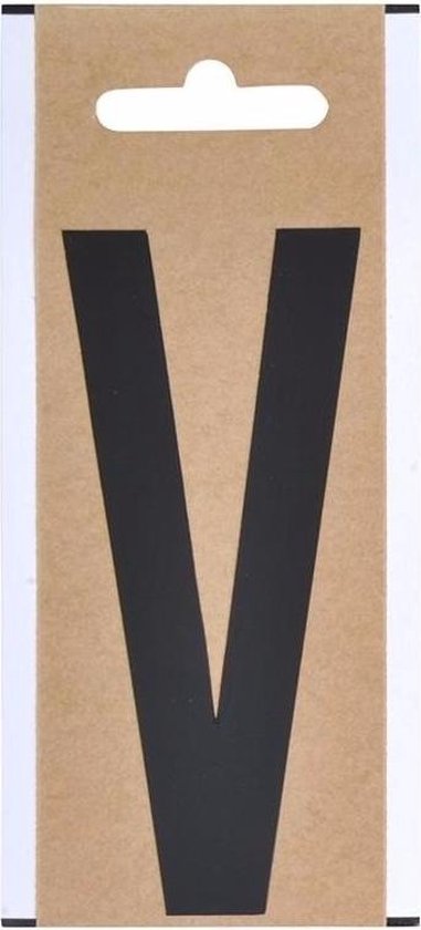 Letter sticker V zwart 10 cm | bol.com