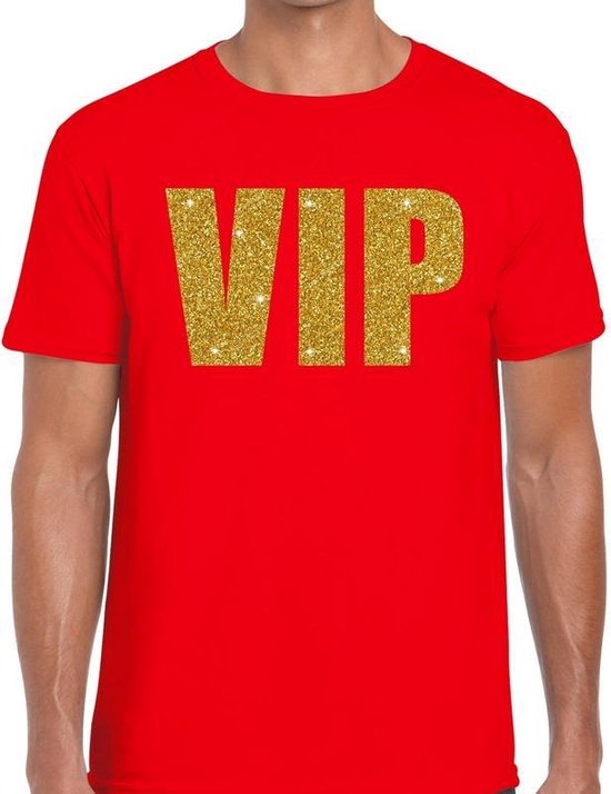 VIP glitter goud heren shirt rood - Heren feest t-shirts M | bol.com