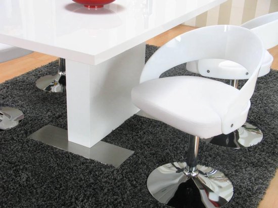 Design eethoek hoogglans wit Brick 160x90 cm met vier design stoelen ...