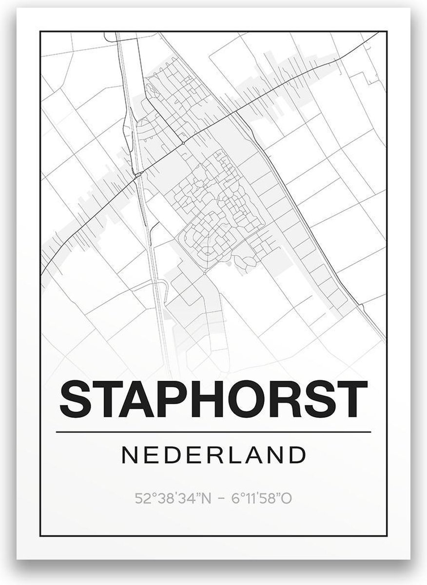 Poster/plattegrond STAPHORST - 30x40cm | bol.com