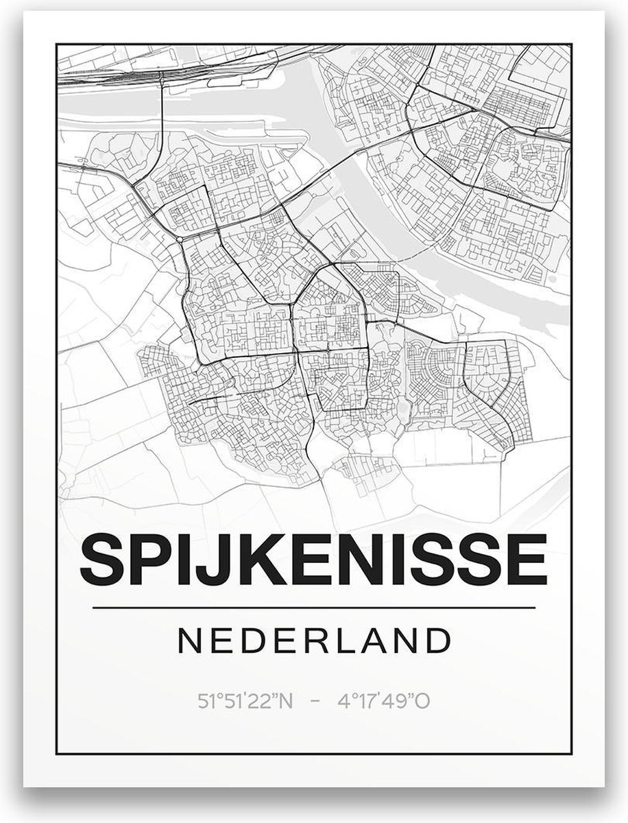 Poster/plattegrond SPIJKENISSE - A4 | bol.com