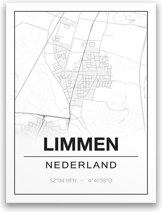 Poster/plattegrond LIMMEN - 30x40cm | bol