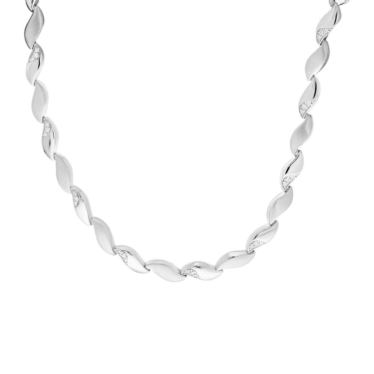 Lucardi Kettingen - Zilveren ketting mat/glans met zirkonia | bol.com