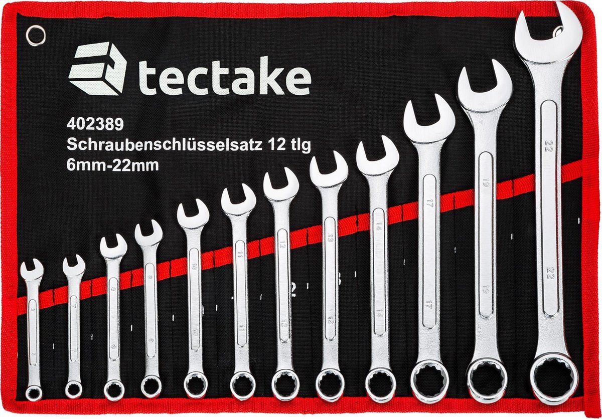 TecTake - 12 delige steeksleutel set ringsleutel set - rood - 402389 ...
