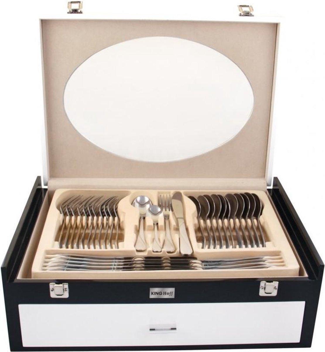 Bestekset - 12 persoons - 72-delig - Luxe bestekkist - 18/10 - Kinghoff ...
