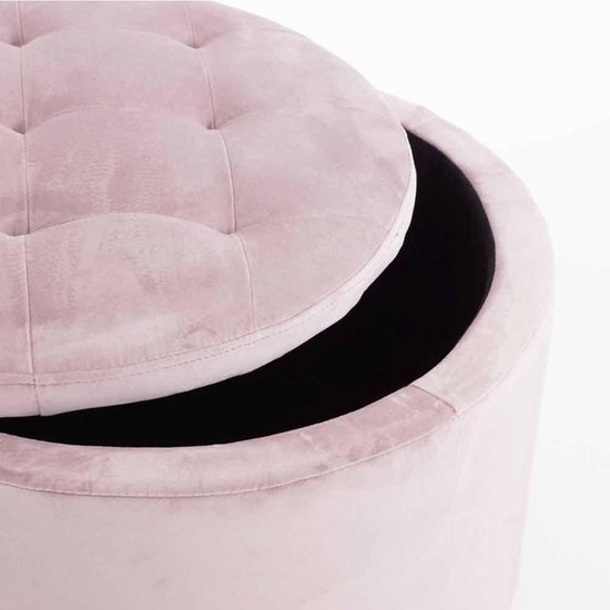 bol.com | Lisomme poef Elin - Fluweel - Roze