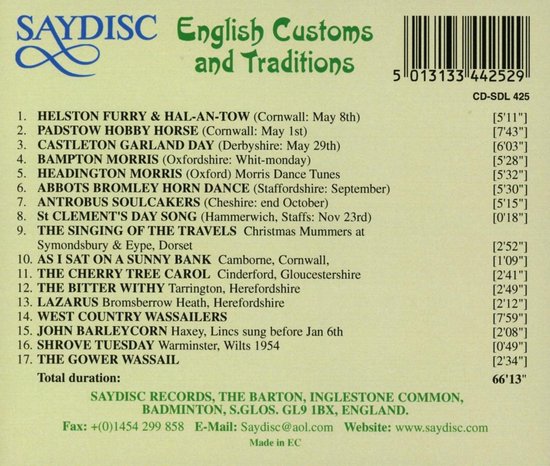 Various Artists - English Customs And Traditions (CD), various artists ...