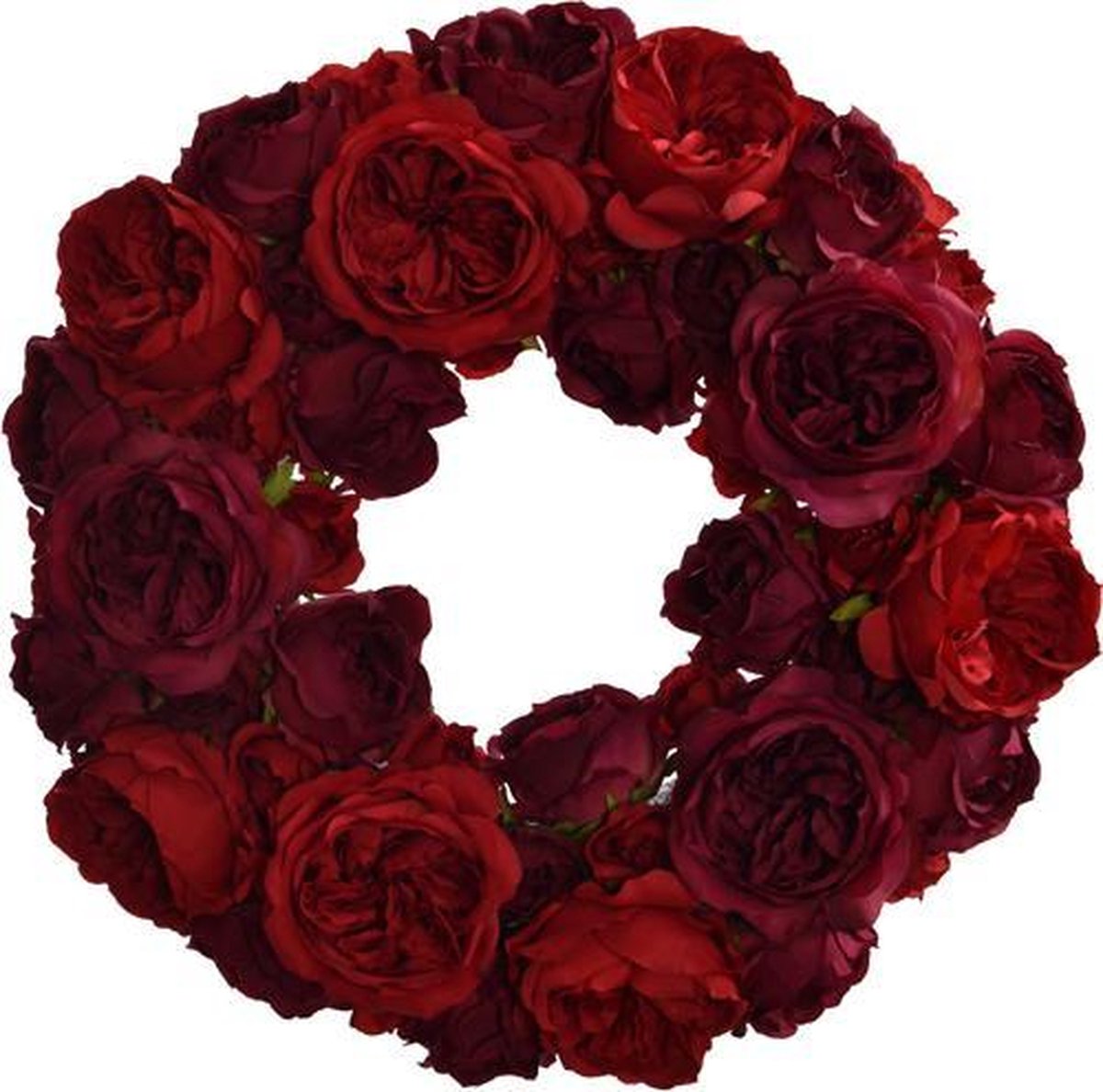 Viv! Home Luxuries Krans - Engelse rozen - zijden bloem - rood ...