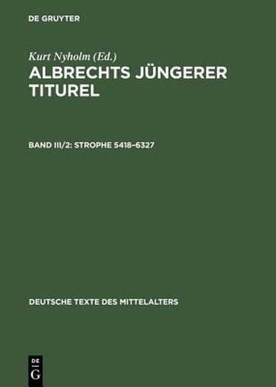 Albrechts Juengere Titurel, Kurt Nyholm | 9783050017808 | Boeken | bol