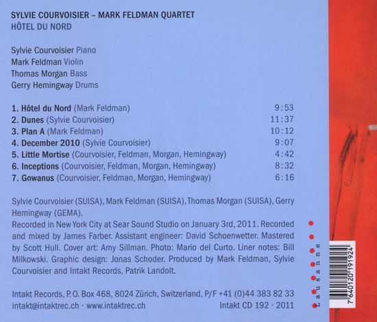 Sylvie Courvoisier & Mark Feldman Quartet - Hotel Du Nord (CD), Mark Feldman Quartet |... | bol